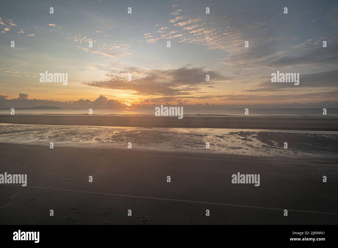 View of Pantai Beserah Beach near the City of Kuantan in Pahang ...