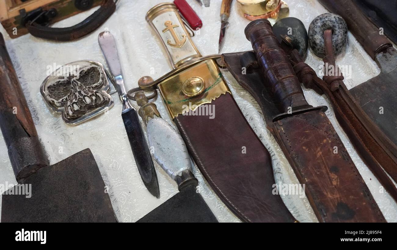 Cold steel weapons collection. Cold weapons on display for sale Stock ...