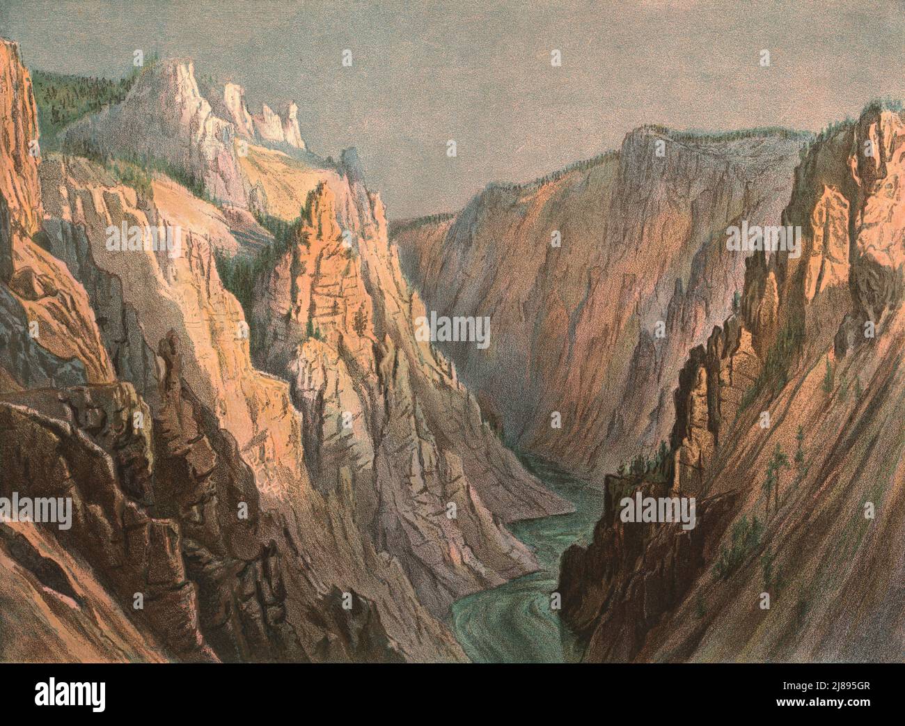 ''The Grand Canyon of the Yellowstone from the Great Falls', 1888.From ...