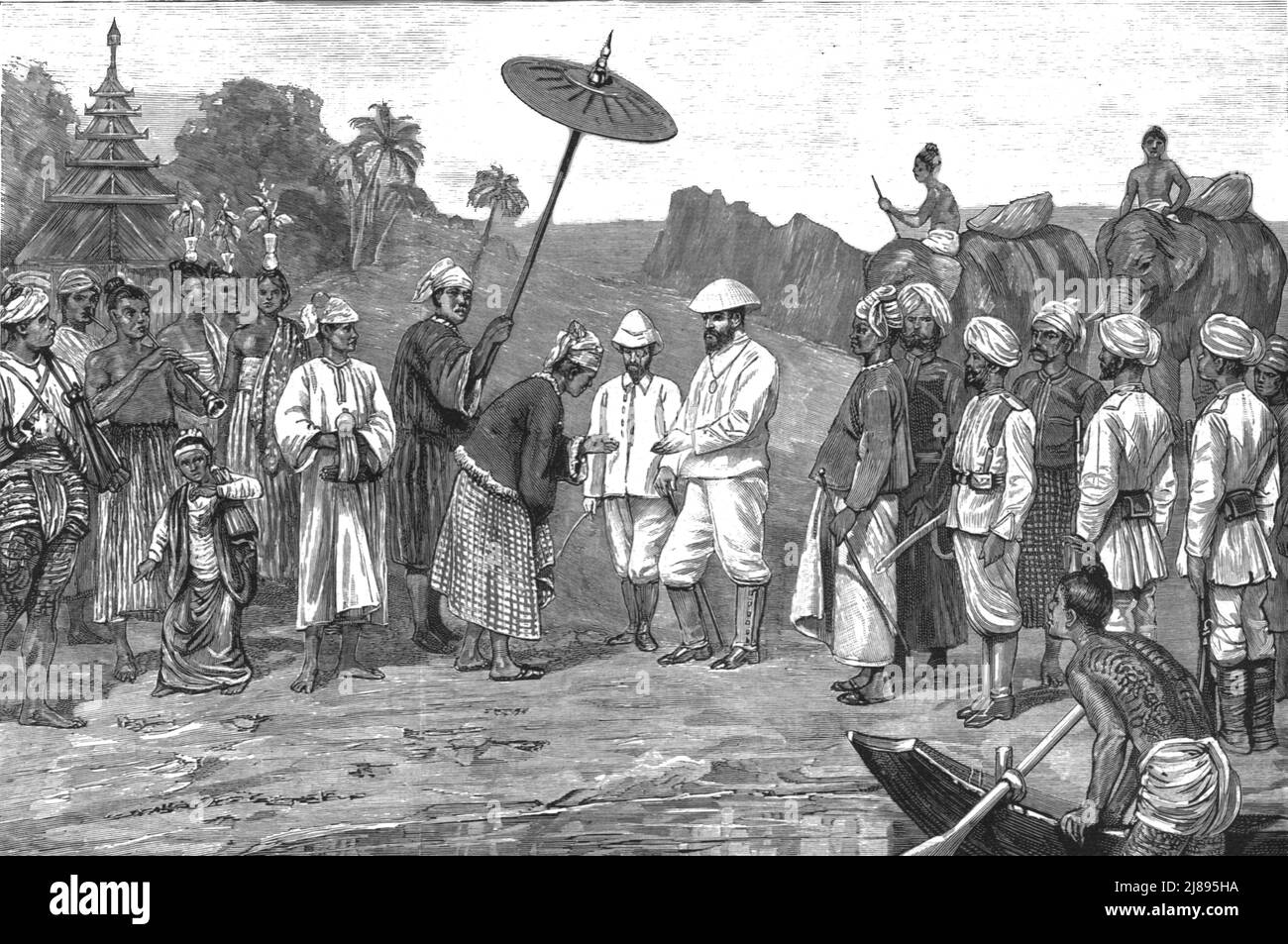 ''With the Chins in Upper Burma, Major Raikes receiving the Sawbwa of ...