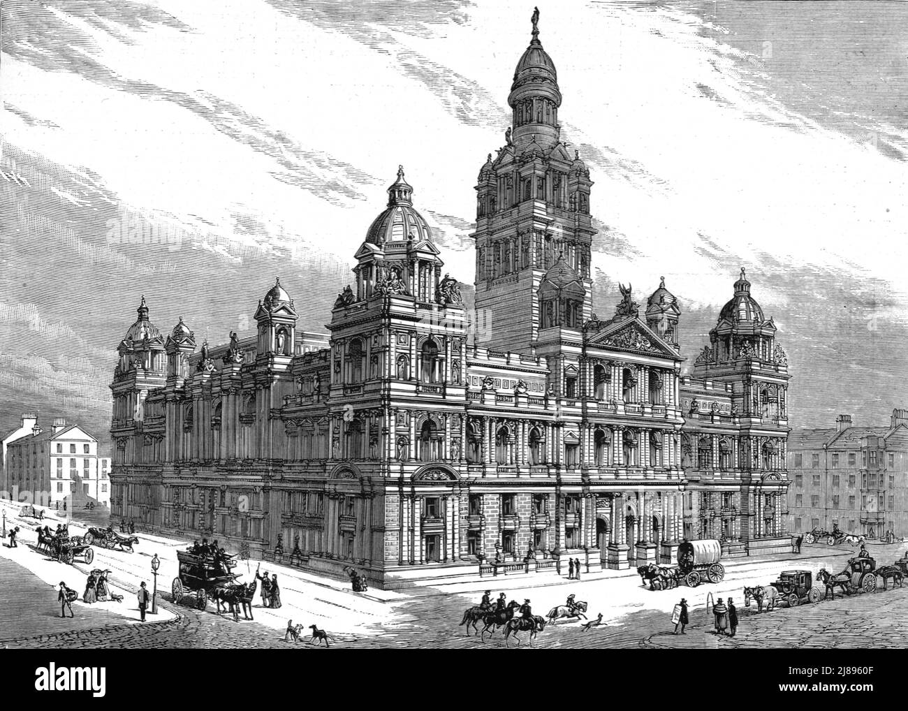 ''The Queen's visit to Glasgow, The new Municipal Buildings, opened by ...