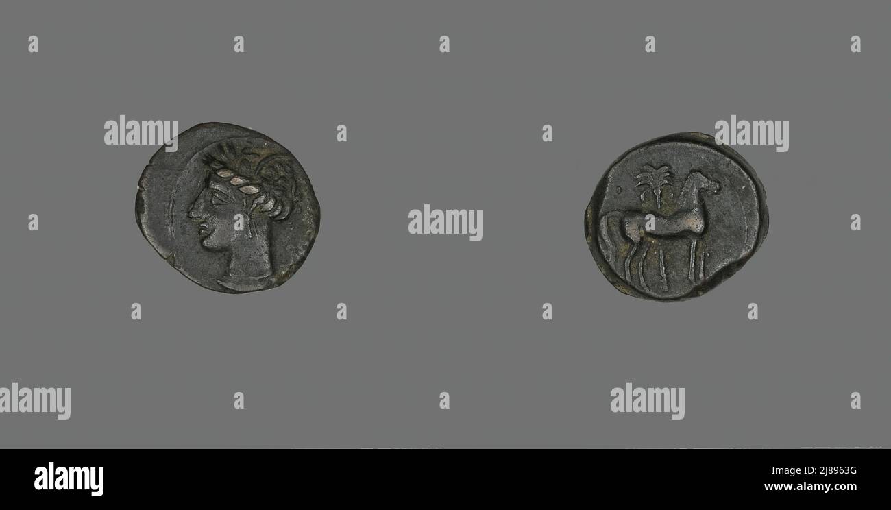 Coin Depicting a Horse and Palm Tree, 3rd century BCE Stock Photo - Alamy