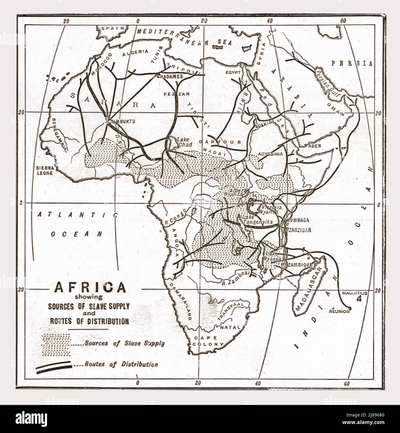 Africa slave trade route map hi-res stock photography and images - Alamy