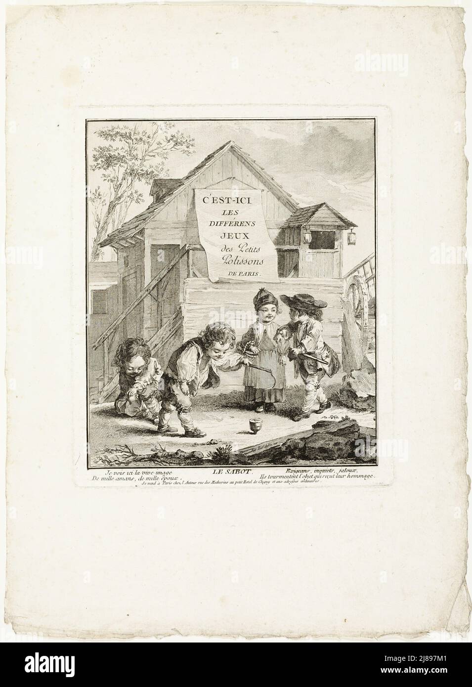 Horse Shoes, from The Games of the Urchins of Paris, 1770 Stock Photo ...