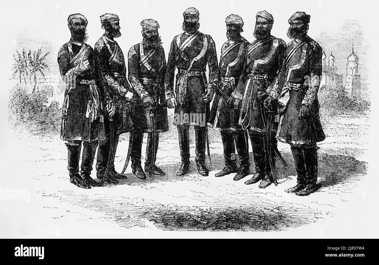 'Native Officers of the Bengal Irregular Cavalry', c1891. From "Cassell ...