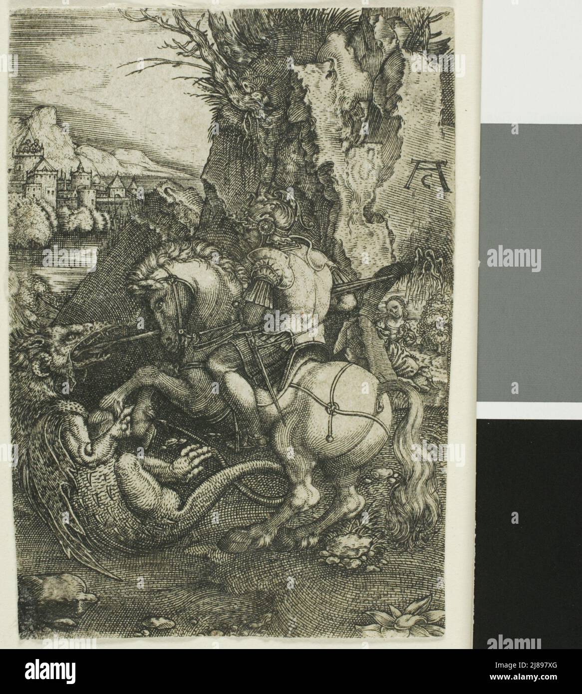 St. George on Horseback, Killing the Dragon, n.d Stock Photo - Alamy