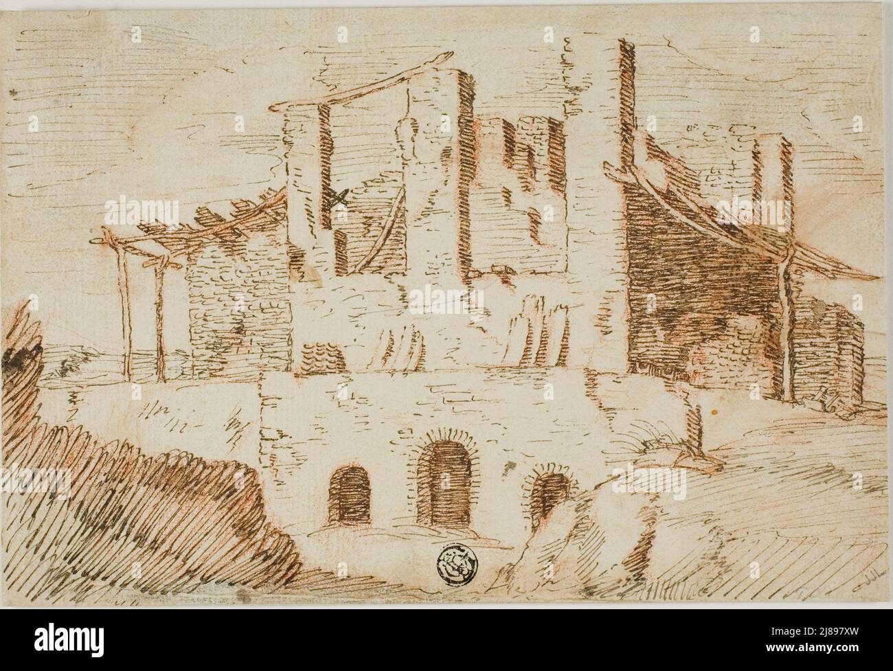 Ruins with Farm Shed, c. 1600 Stock Photo - Alamy