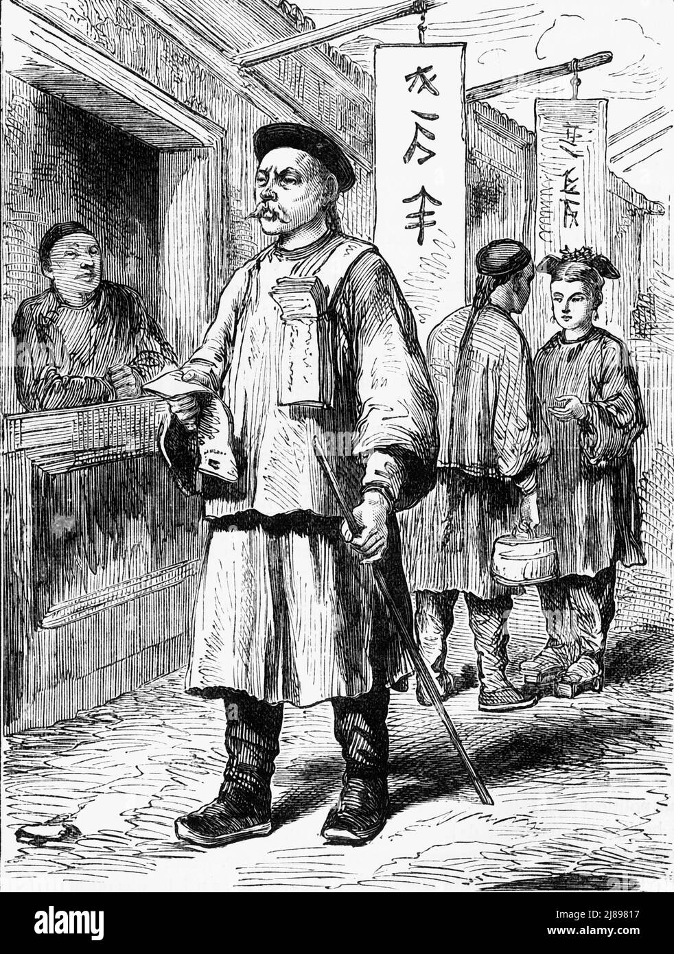'Chinese Man Selling the "Pekin Gazette".', c1891. From "Cassell's ...