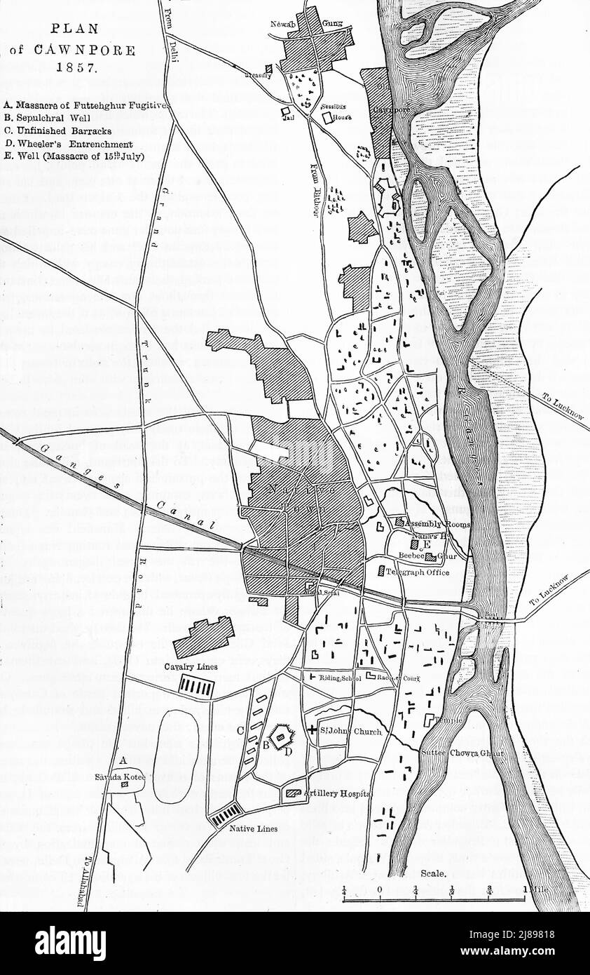 India map 1857 hi-res stock photography and images - Alamy