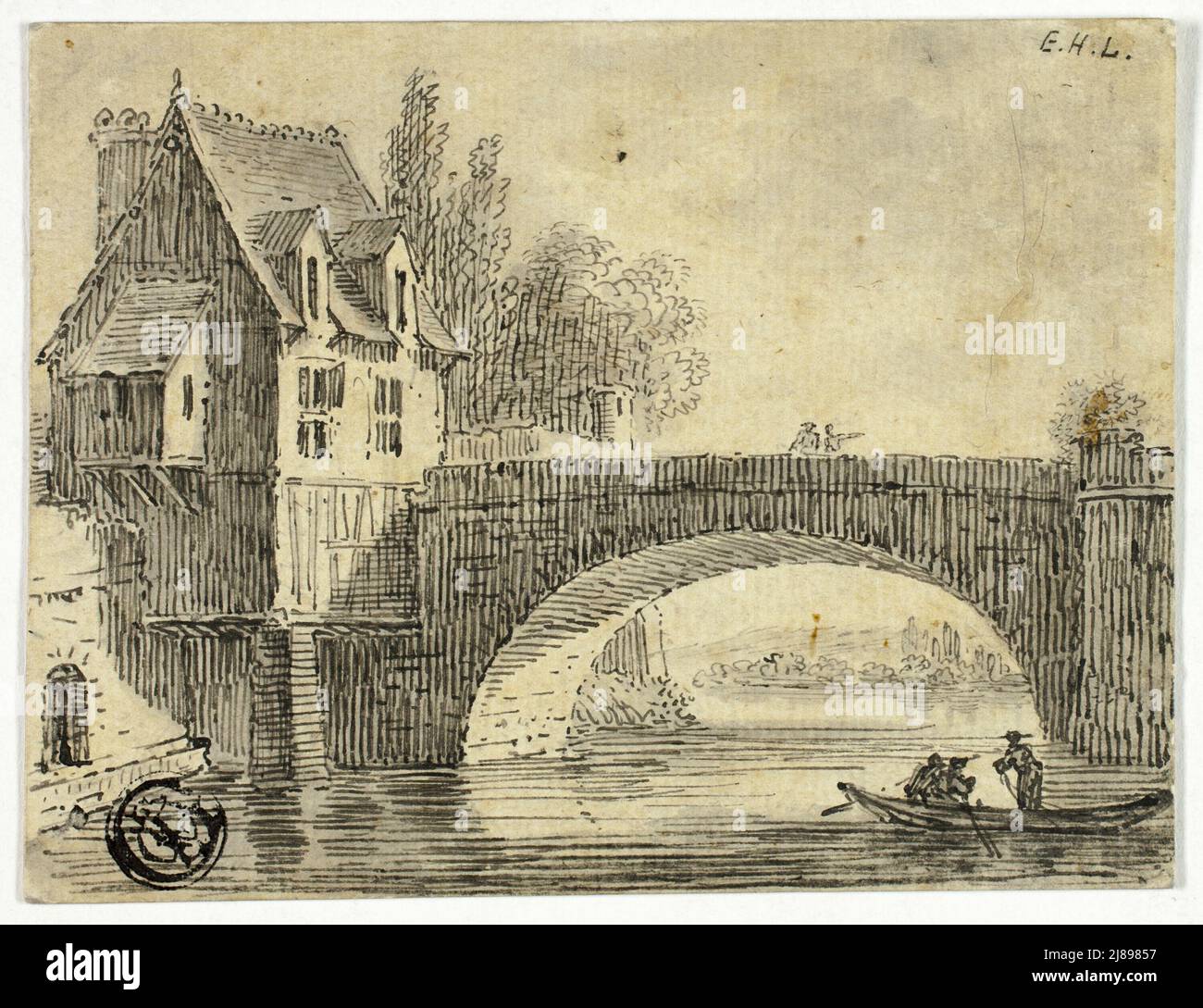 Gray wash with pen and black ink on cream hi-res stock photography and ...