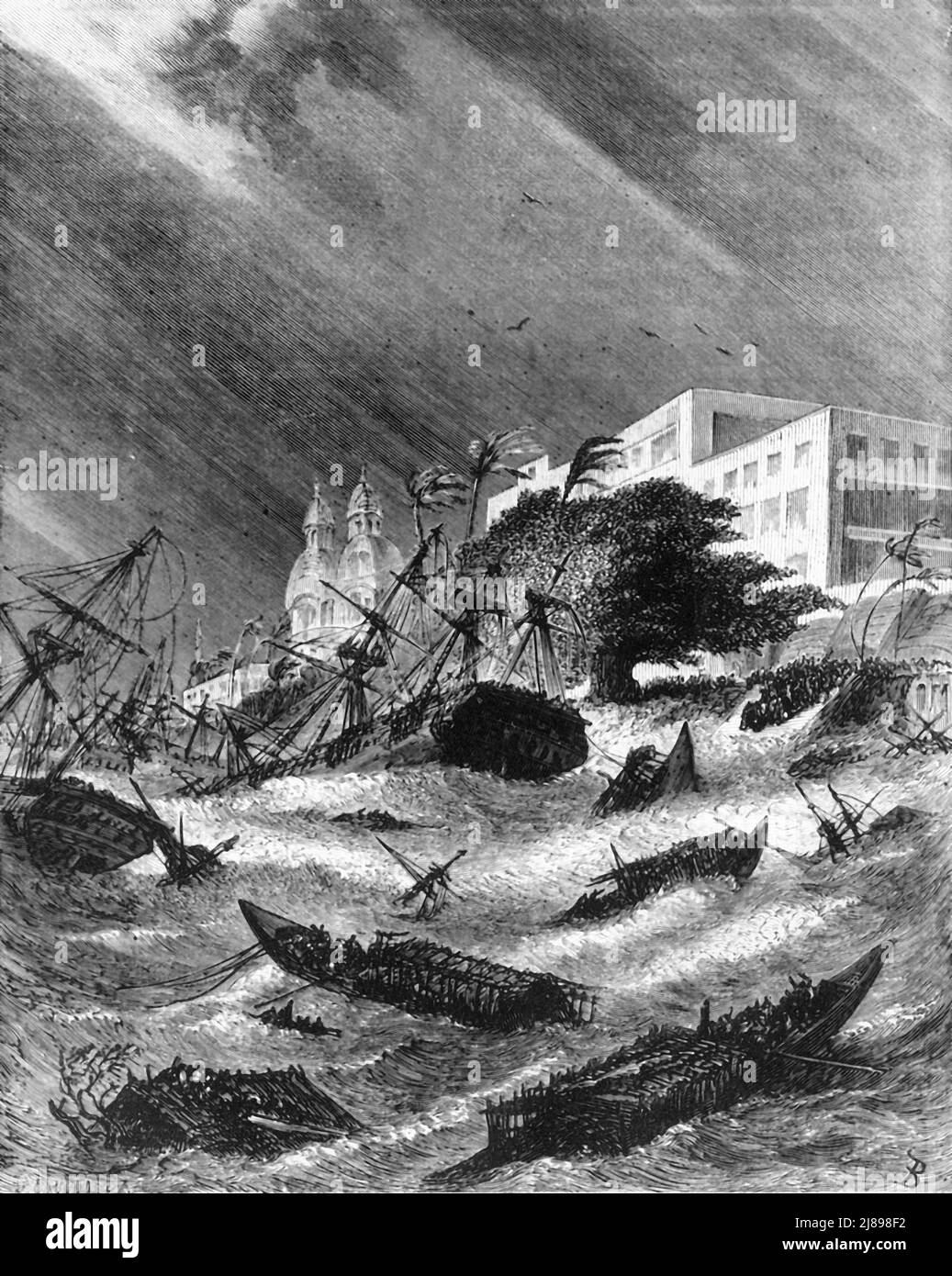 'Cyclone at Calcutta', c1891. From "Cassell's Illustrated History of ...