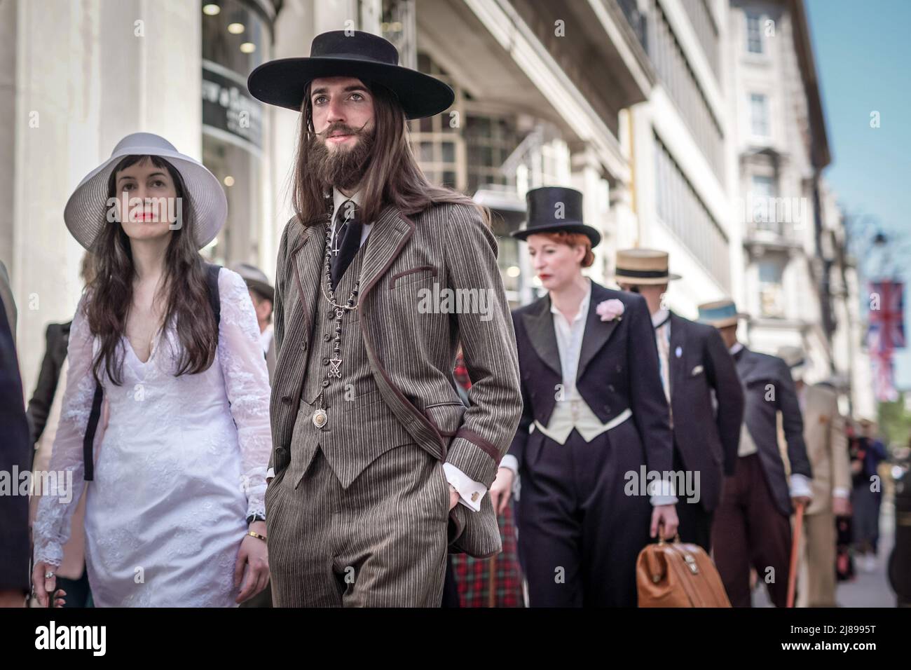 London, UK. 14th May 2022. The Grand Flaneur Walk. Impeccably dressed ...