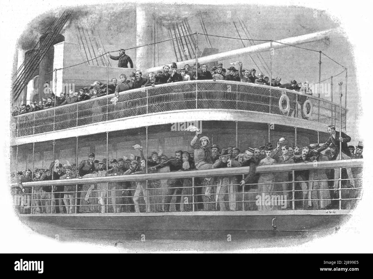 ''Good-bye! A P&O Ship leaving for Australia', 1890 Stock Photo - Alamy