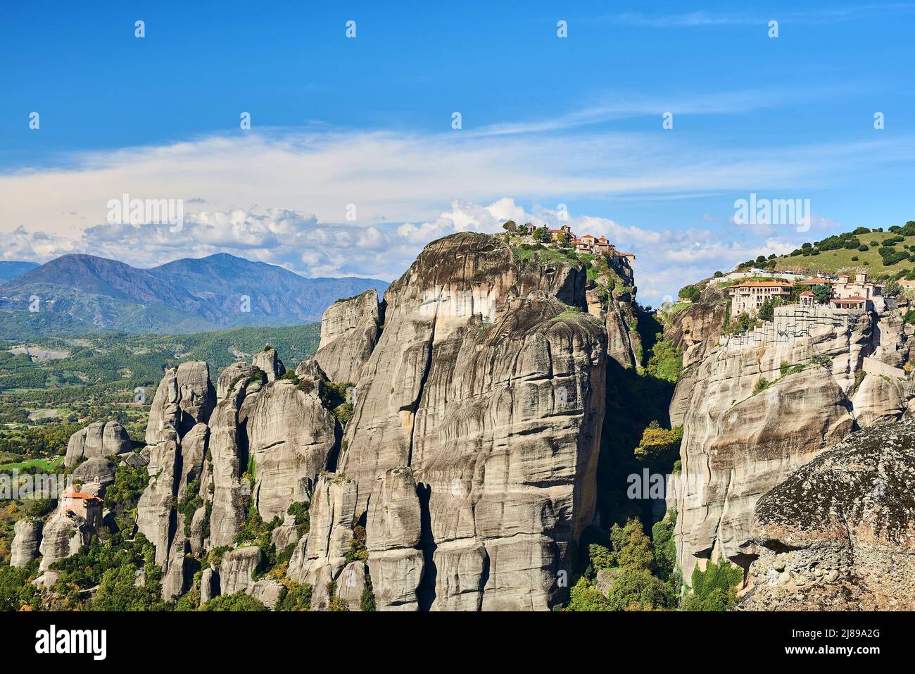 Meteora monasteries in the mountains in Greece Stock Photo - Alamy