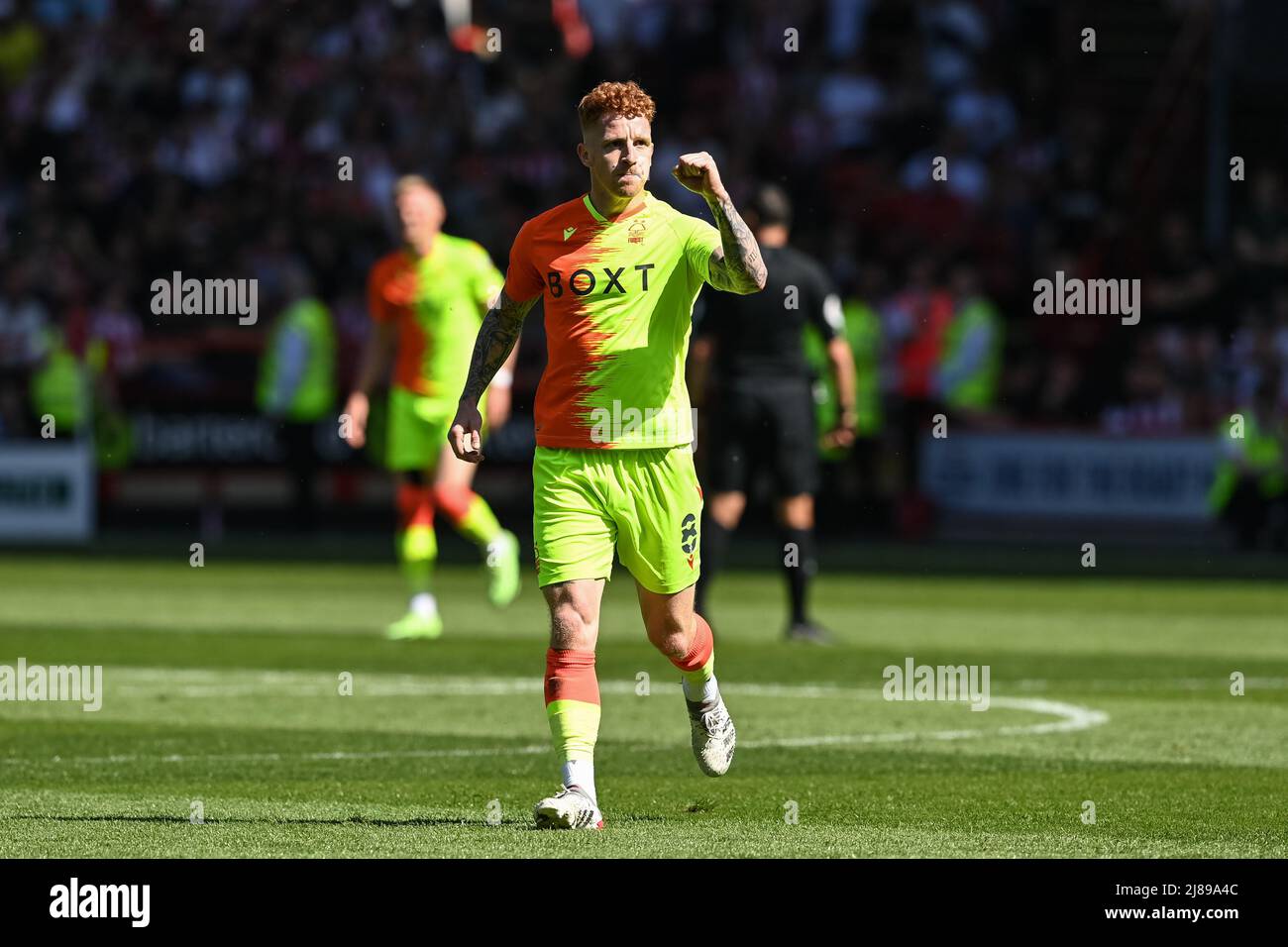 Jack Colback #8 of Nottingham Forest celebrates his goal to make it 0-1 ...