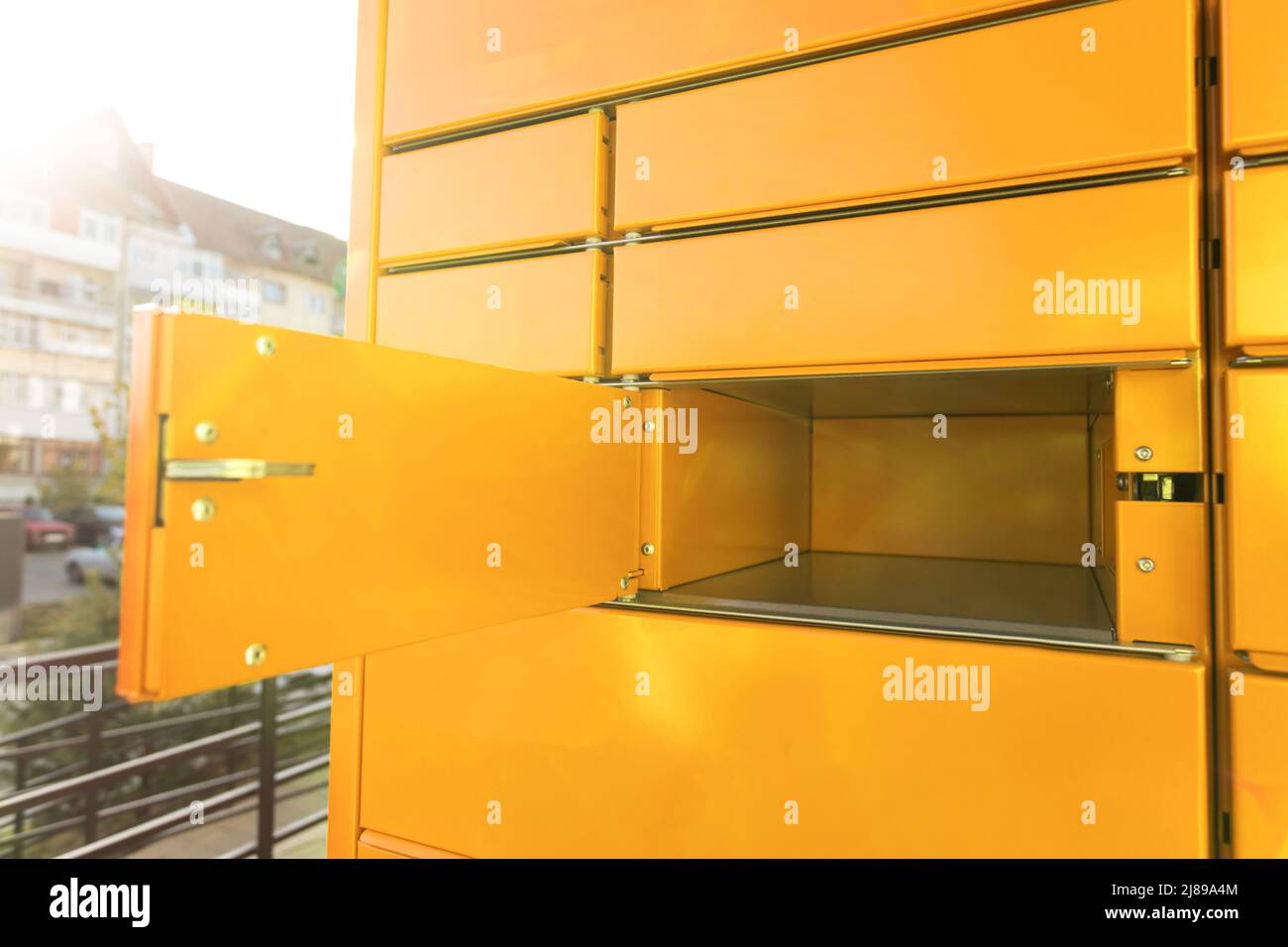 Modern postal automatic mail terminal with self service Stock Photo - Alamy