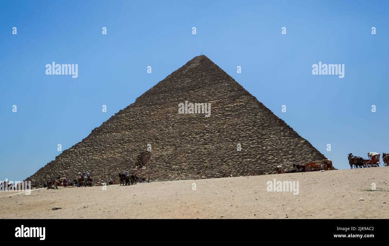 Architectural detail of the Giza pyramid complex located about 13 ...
