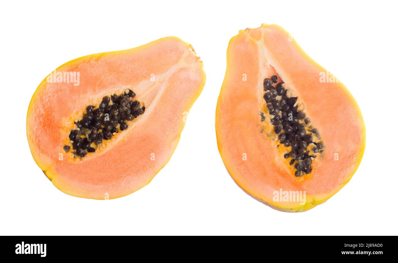 Papaya fruits green color on Cut Out Stock Images & Pictures - Alamy