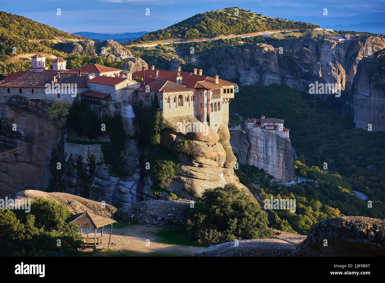 Meteora monasteries in the mountains in Greece Stock Photo - Alamy