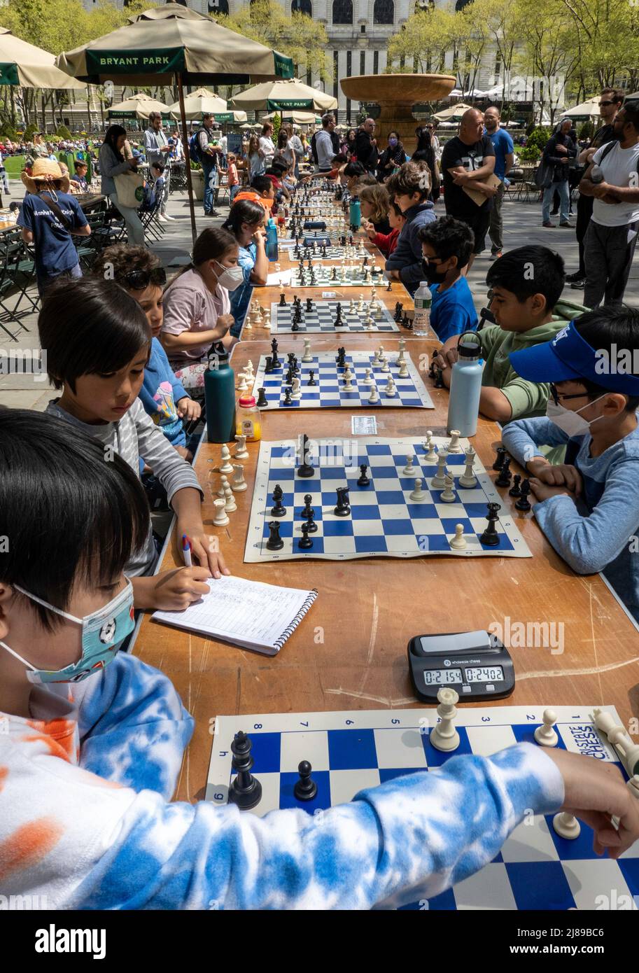 Children's Chess Tournament in Bryant Park, New York City, USA 2020 ...