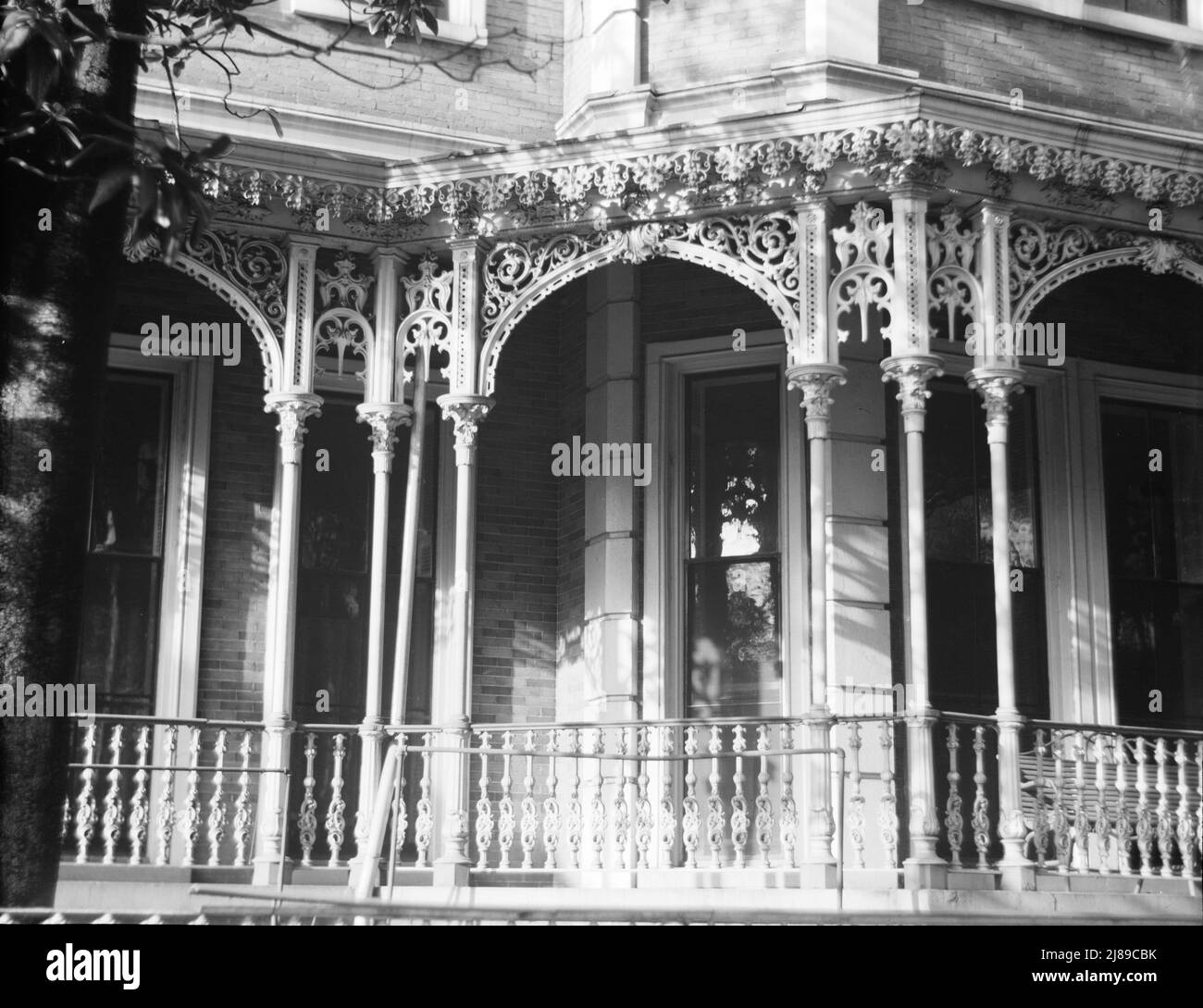 Cast ironwork porch. Mobile, Alabama Stock Photo - Alamy