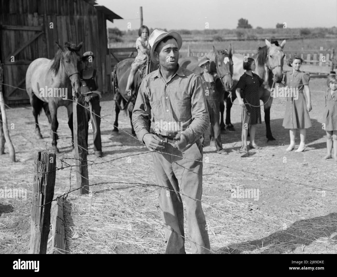 Chris Adolf, his teams and six of his children, on their new farm ...