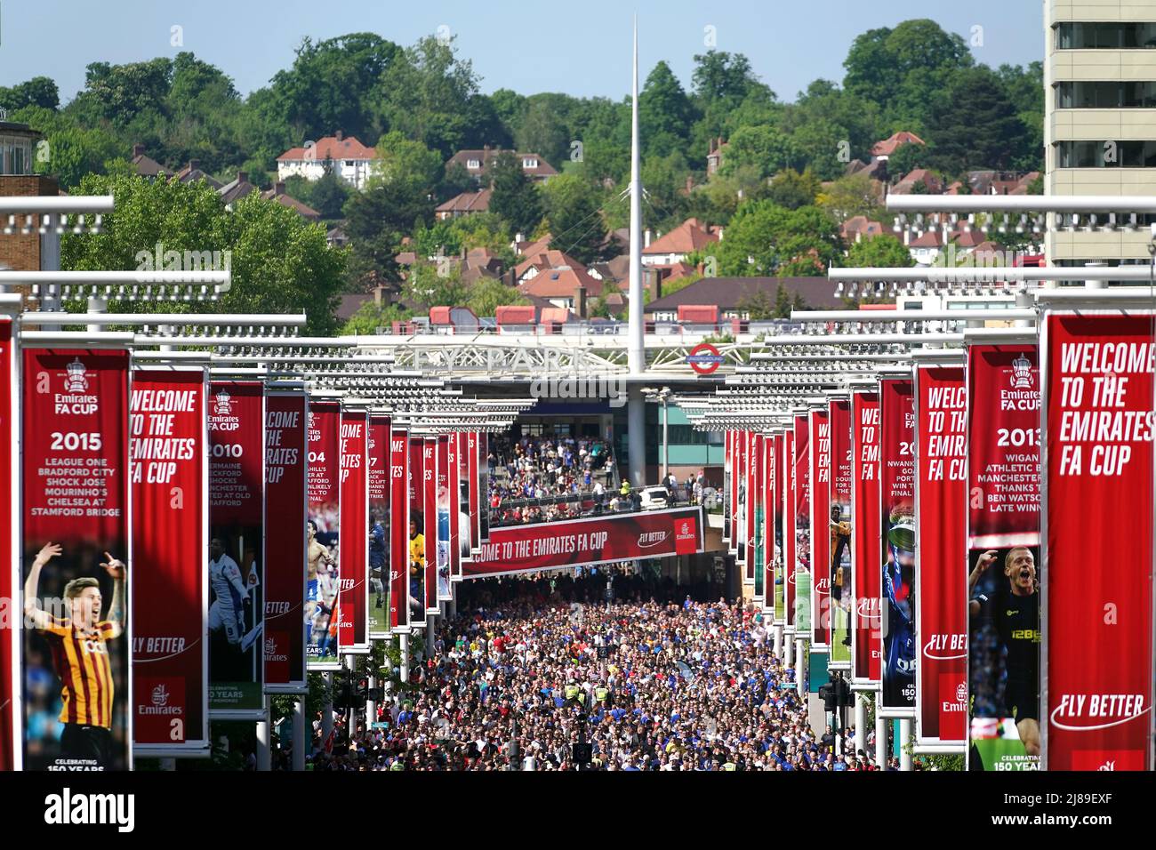 Fans arrive ahead of the Emirates FA Cup final at Wembley Stadium ...