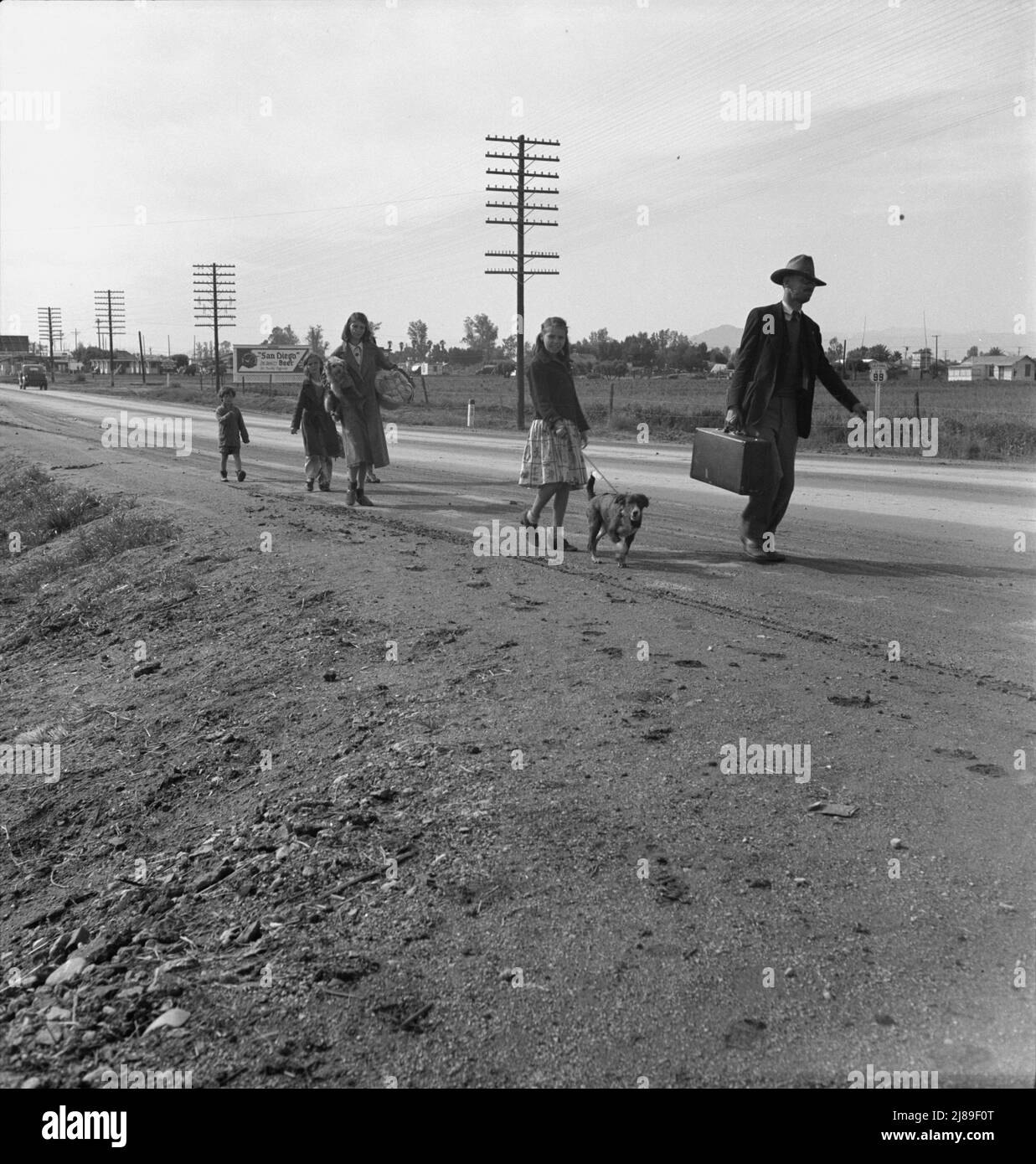 On U.S. 99. Near Brawley, Imperial County. Homeless family of seven ...