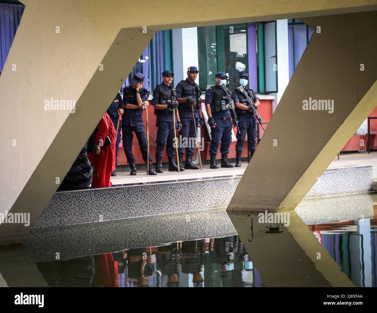 Kathmandu, Bagmati, Nepal. 14th May, 2022. Security personnel guard ...