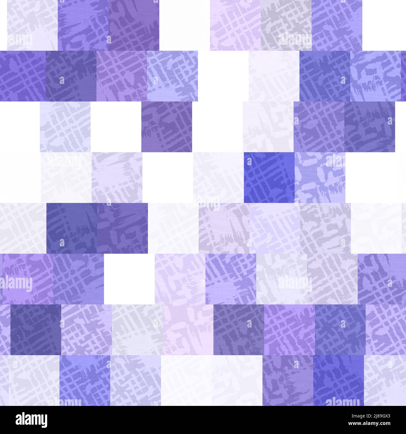 Random patchwork purple mosaic pixel grid seamless pattern. Modern ...