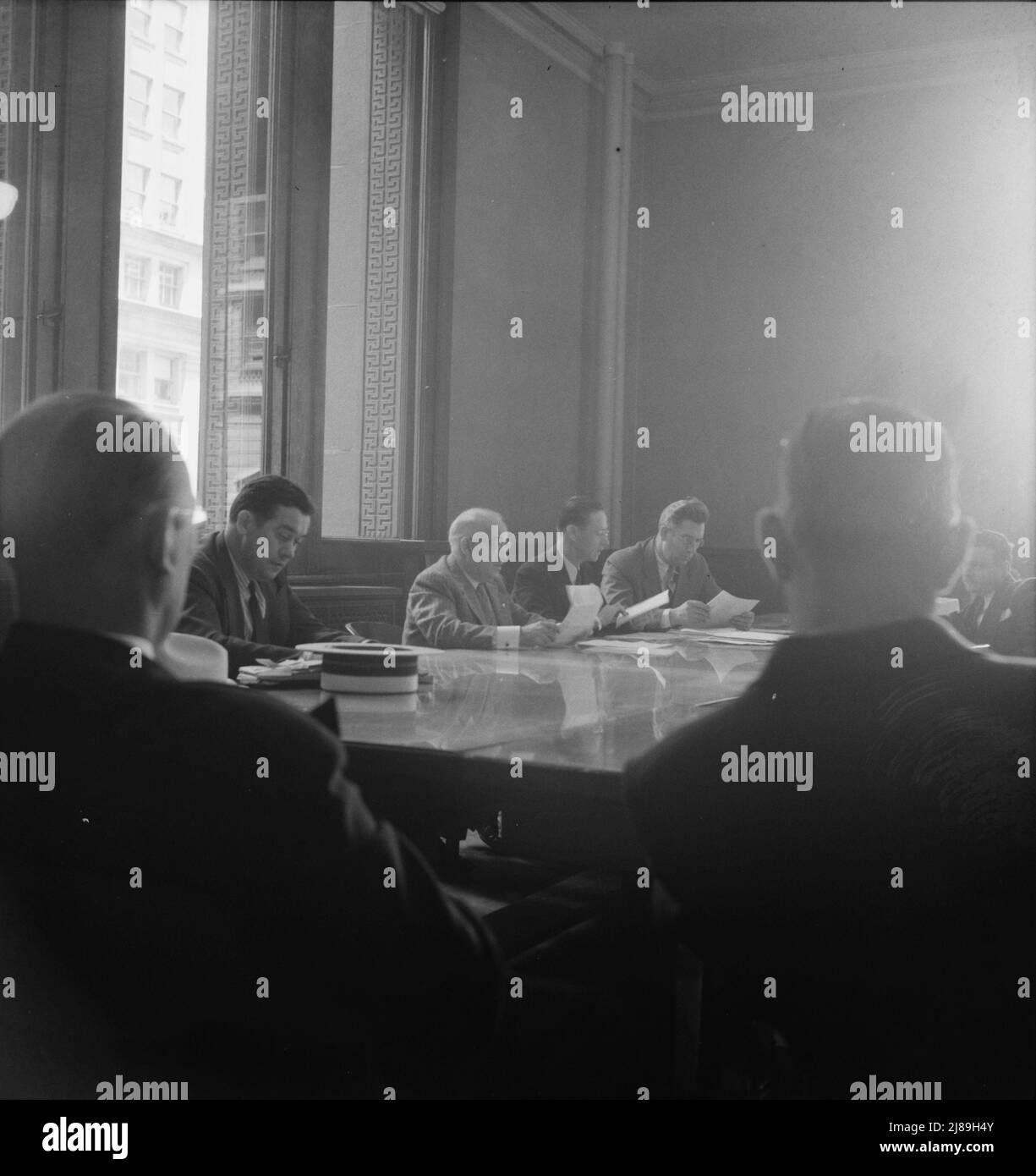 Committee of Chicago board of aldermen in city hall. Chicago, Illinois ...