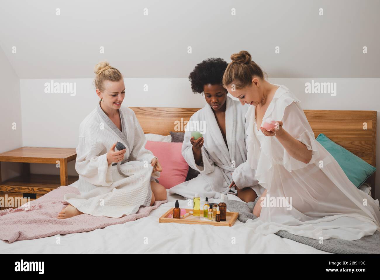 The young women are having a spa party Stock Photo - Alamy