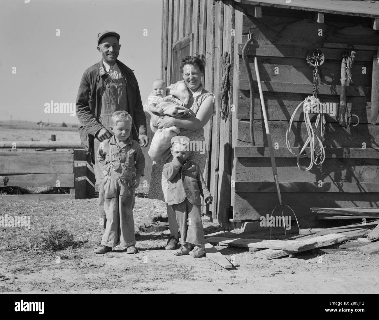 The Schroeder family on their new farm. When they first came two years ...