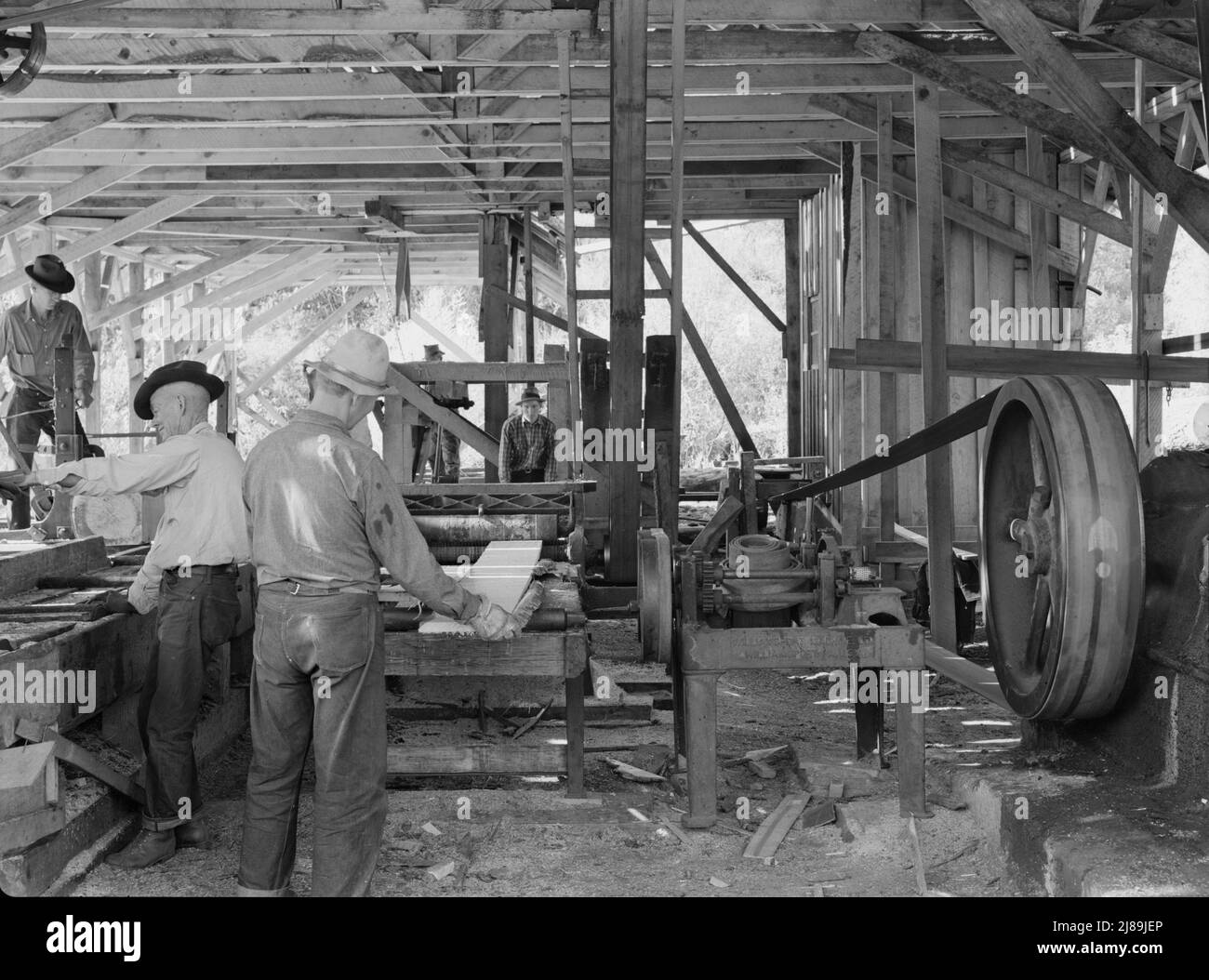 The sawmill in operation. It was built by the farmer members of the Ola ...