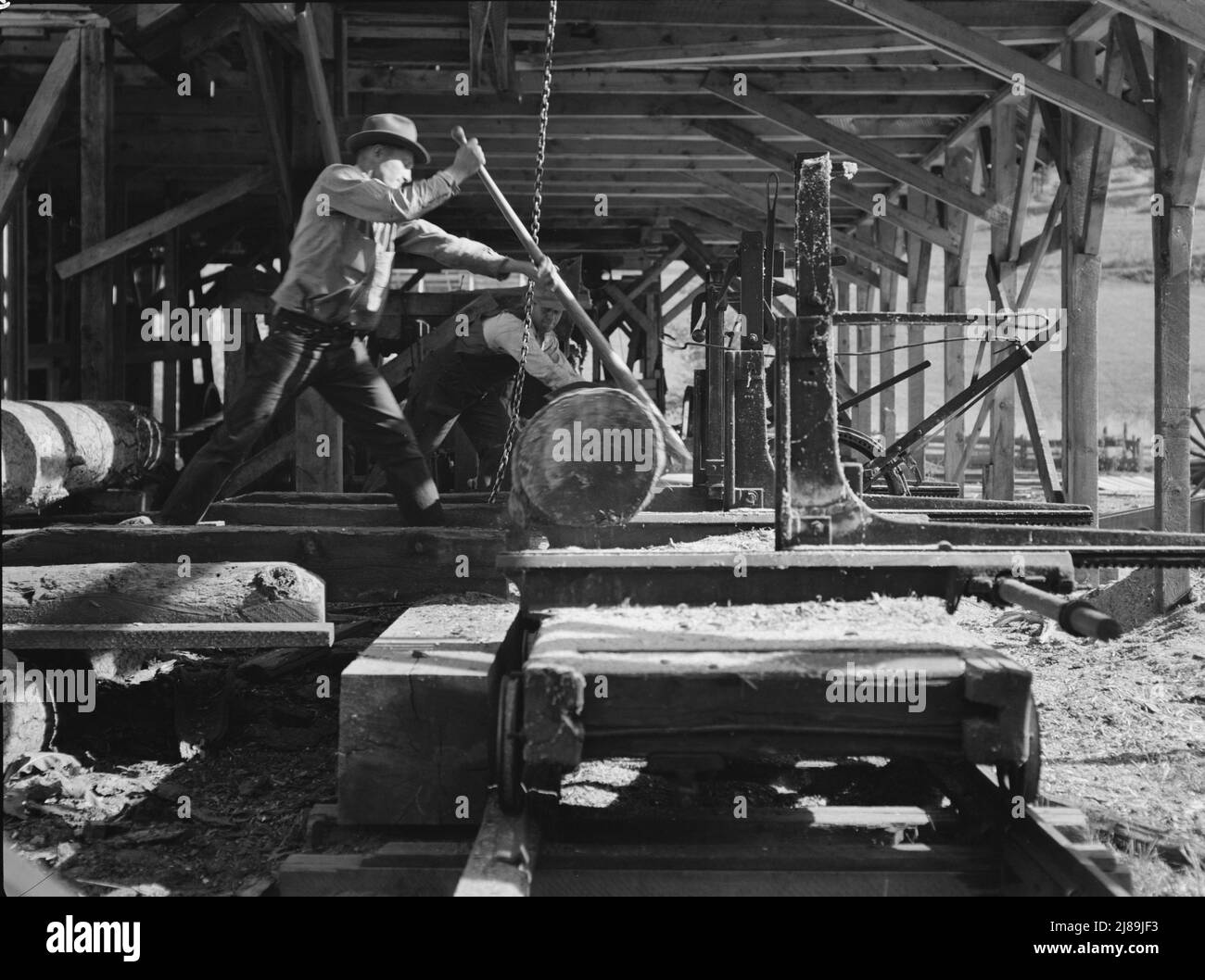 [Untitled, possibly related to: The sawmill in operation. It was built ...