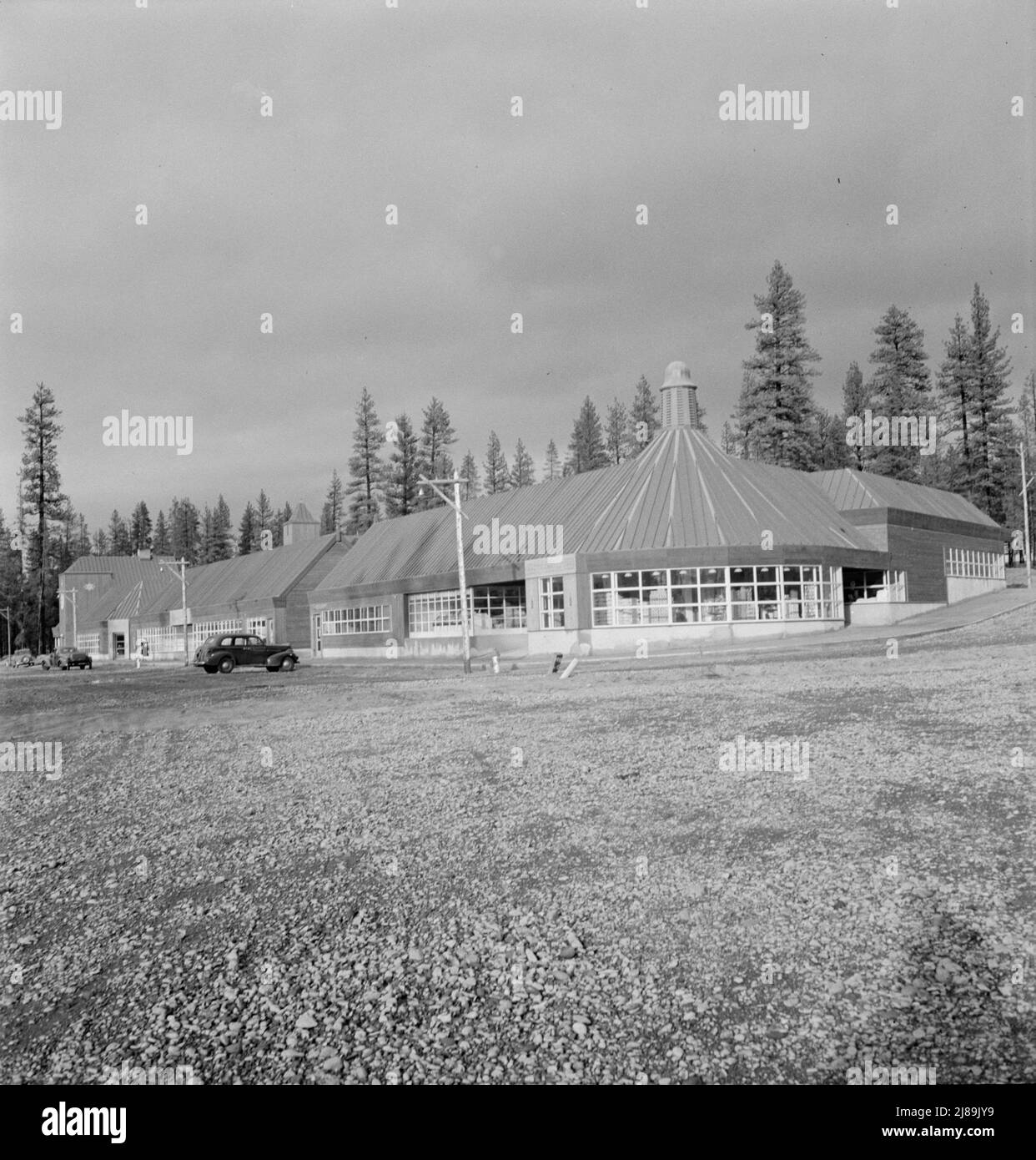 Stores and community center in model lumber company town, Gilchrist ...