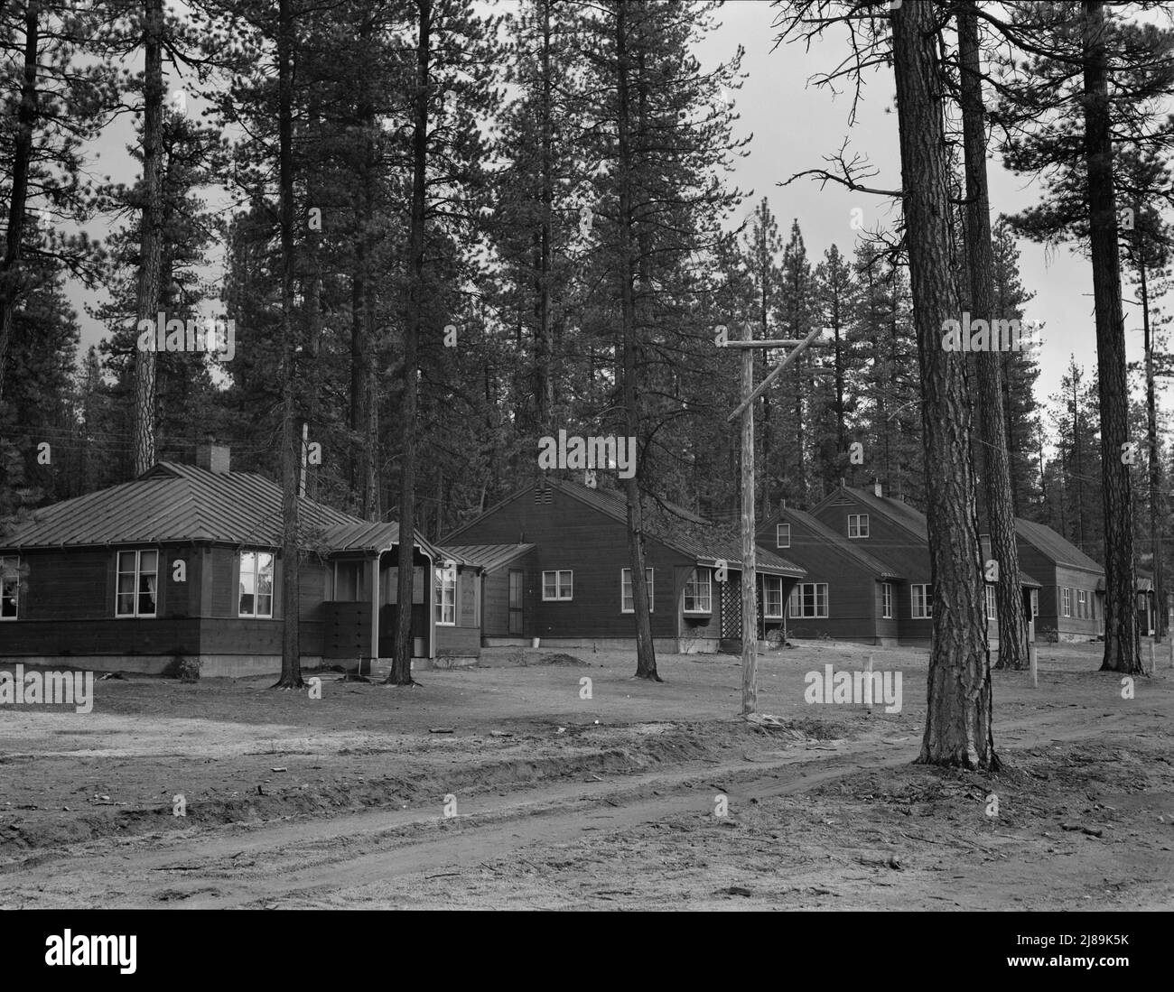 View of new model company lumber town housing for millworkers ...