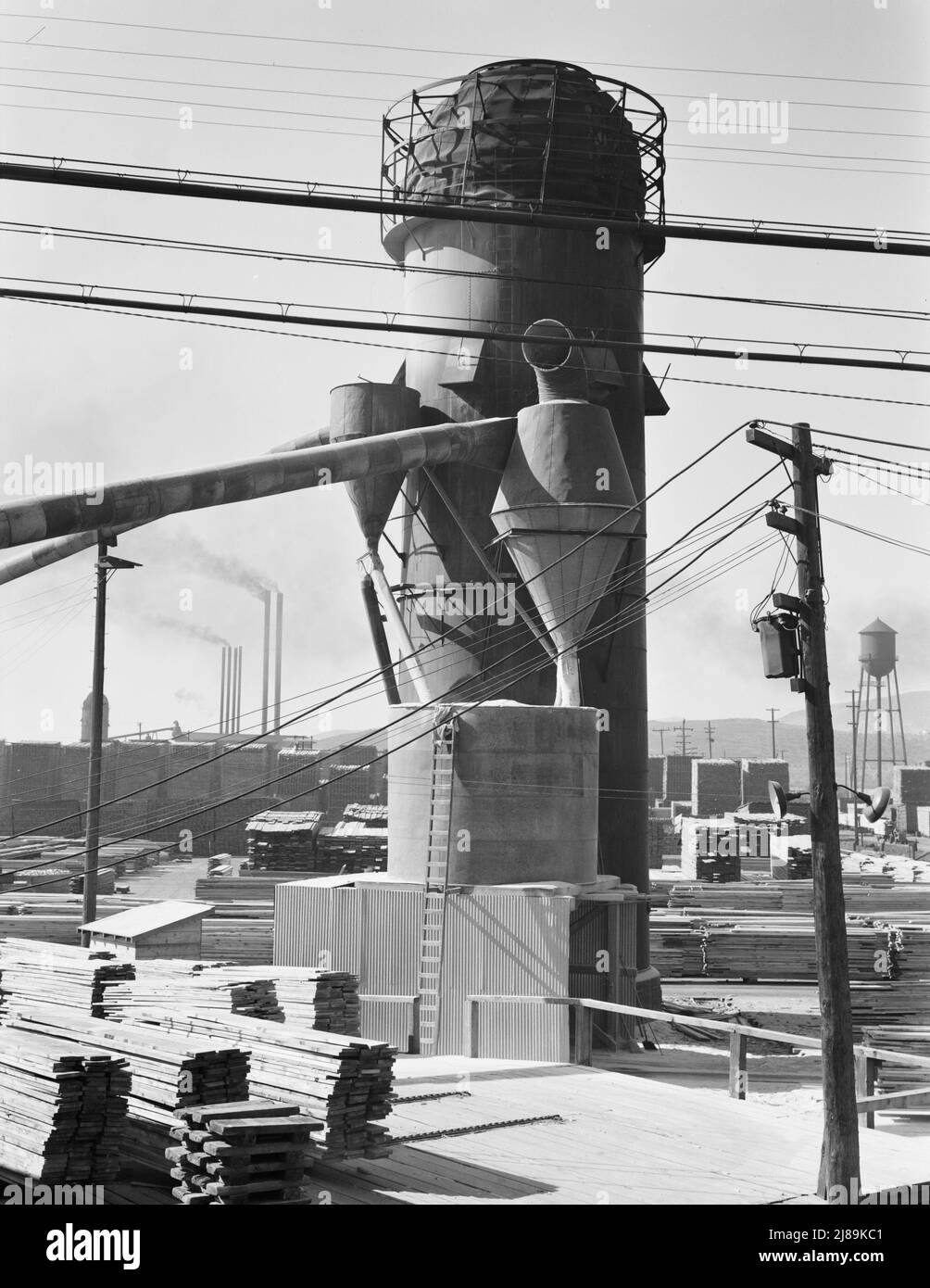 Lumber burner and stacks of the Big Lakes Lumber Company, which ...
