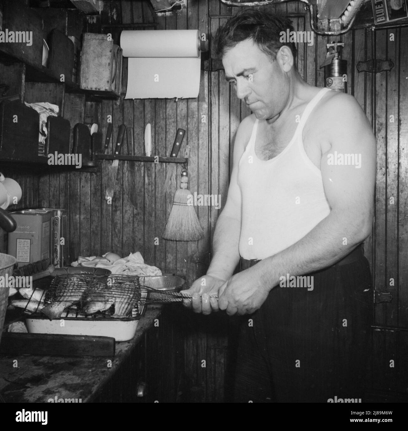 On board the fishing boat Alden, out of Gloucester, Massachusetts. Ship ...