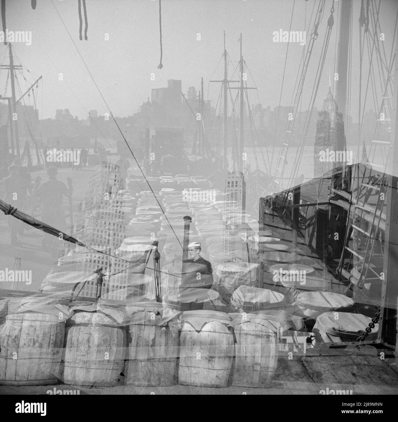 [Untitled photo, possibly related to: New York, New York. Barrels of ...