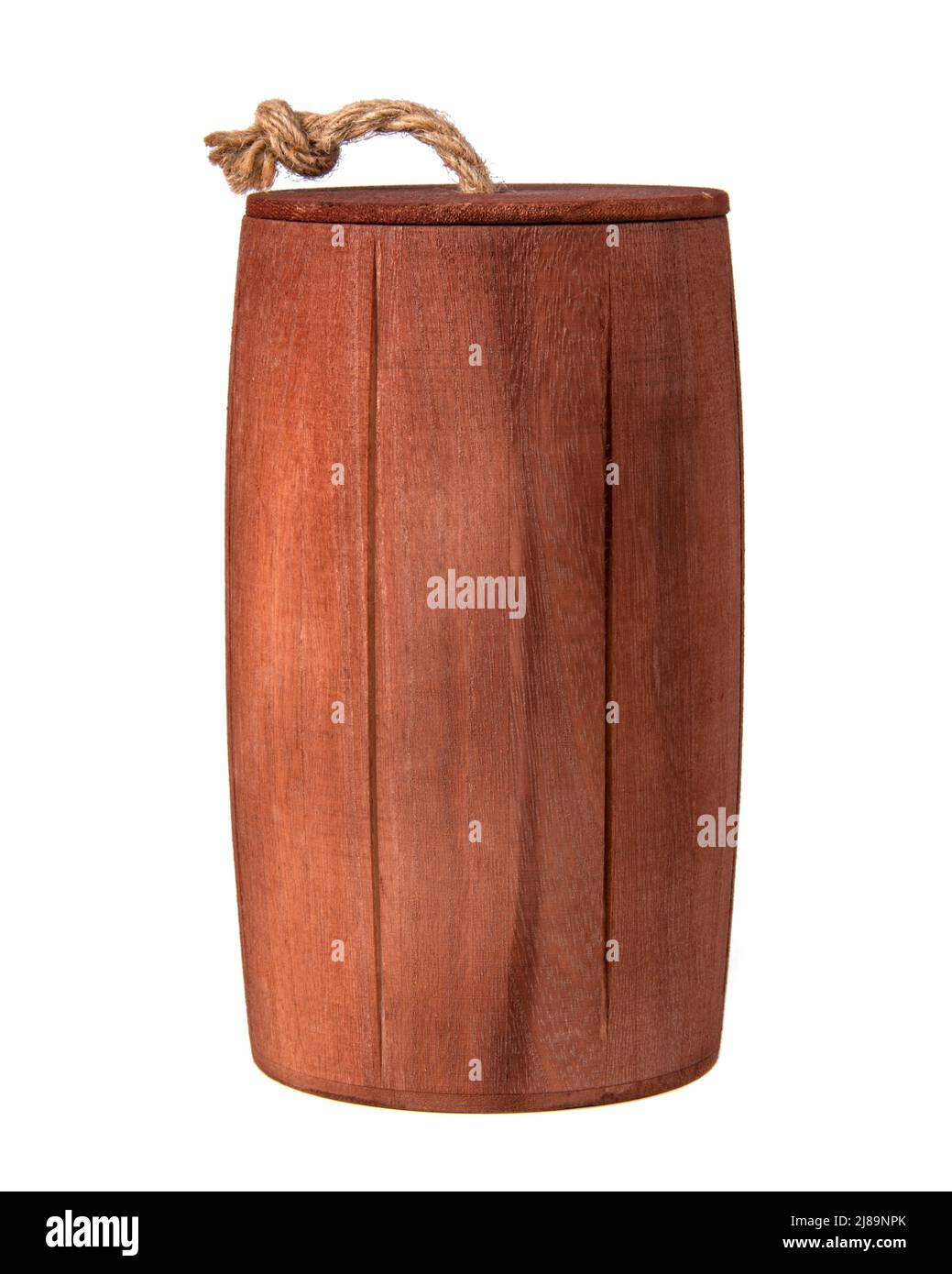 Dark wooden barrel isolated on the white Stock Photo - Alamy