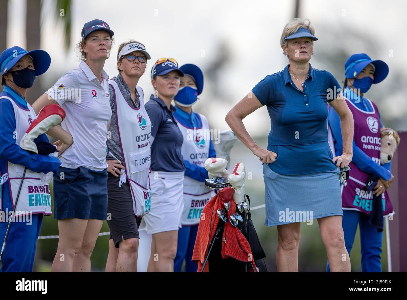 BANG KAPONG THAILAND - May 12: team Manon De Roey of Belgium on the tee ...
