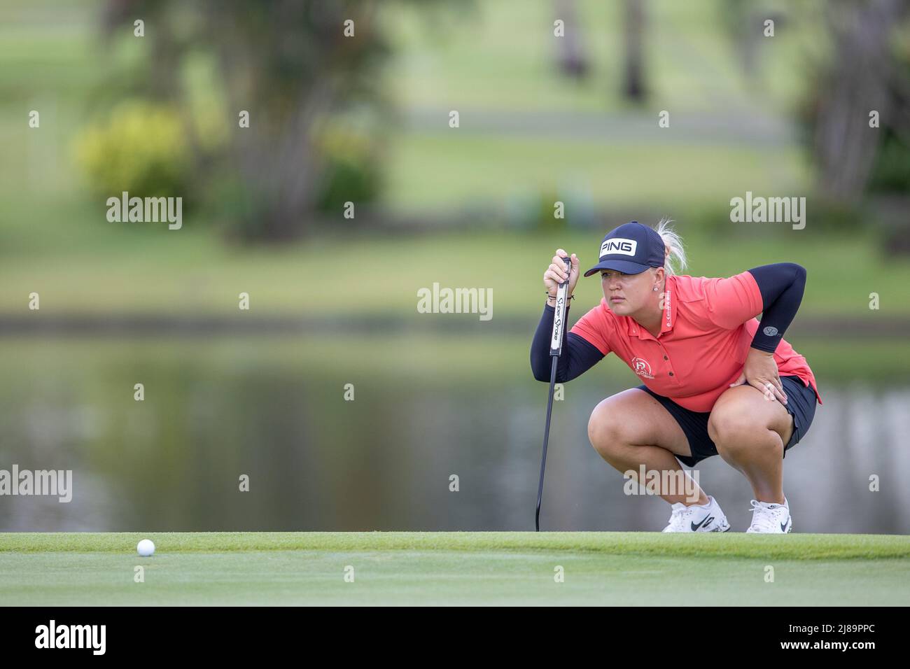 BANG KAPONG THAILAND - May 12: Chloe Williams of Wales on the green of ...