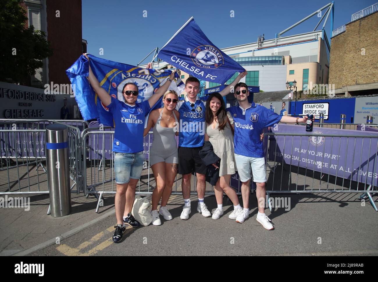 Chelsea fans gather outside Stamford Bridge before the Emirates FA Cup ...