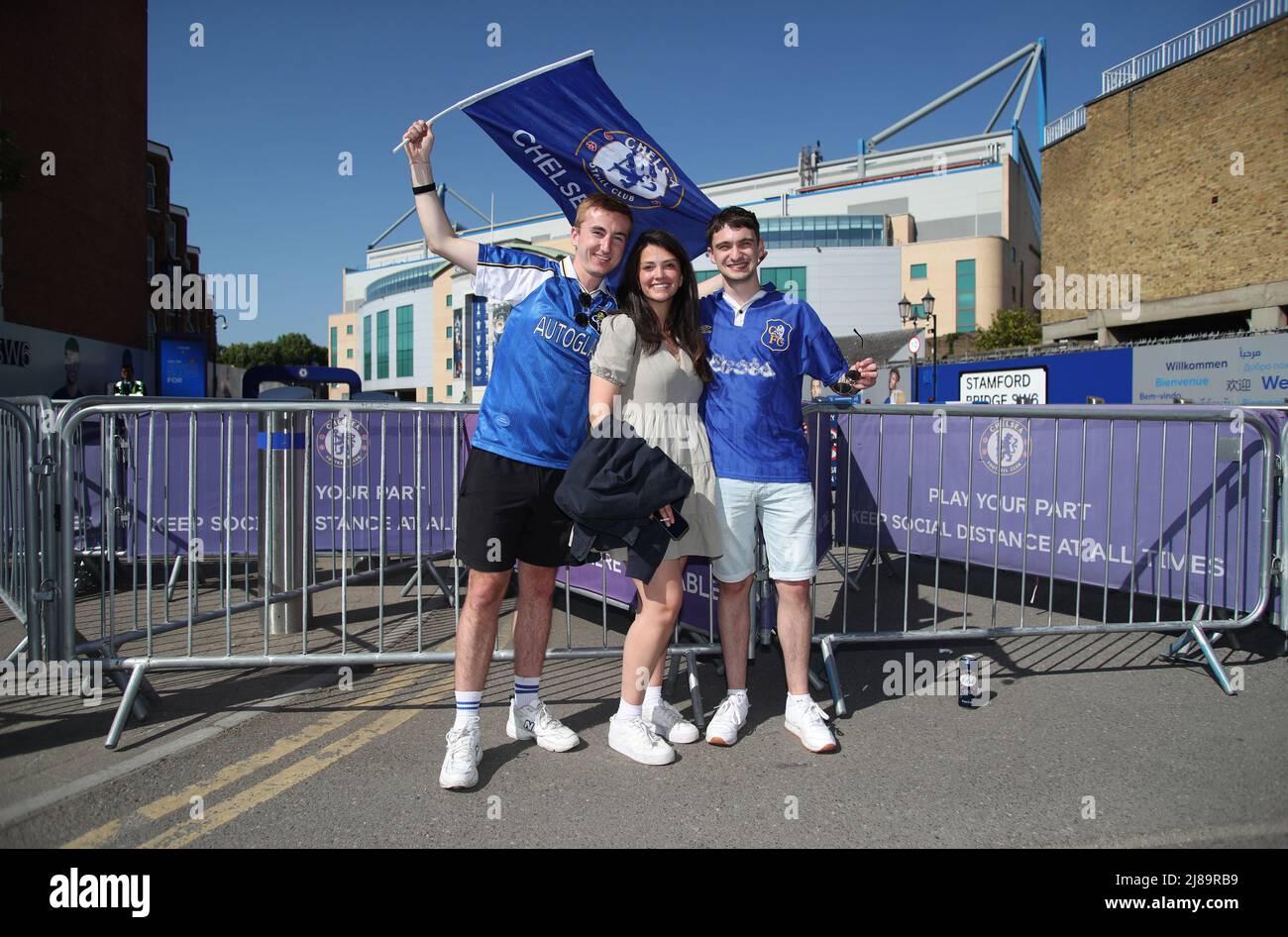 Chelsea fans gather outside Stamford Bridge before the Emirates FA Cup ...