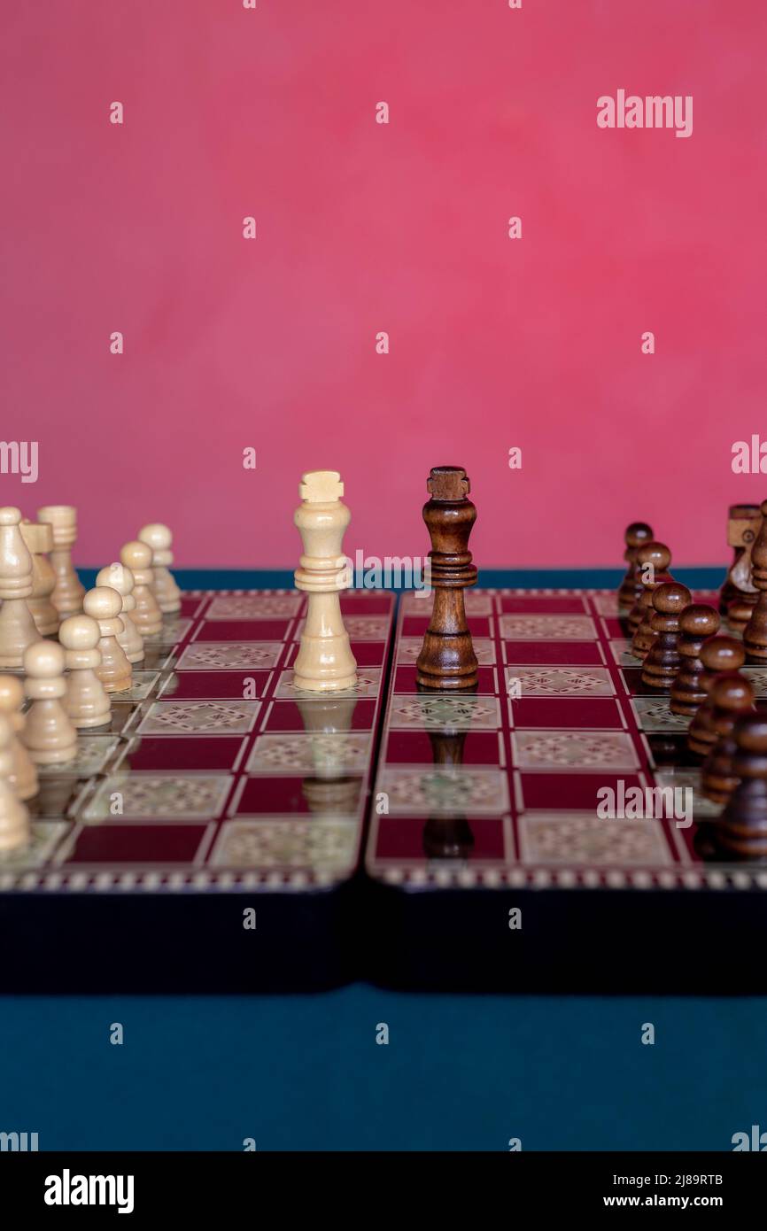 Two kings met on a chess board Stock Photo - Alamy