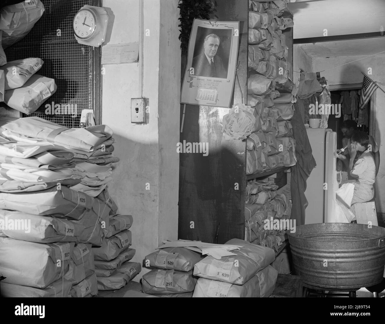 Washington, D.C. Interior of a Chinese laundry located under the ...