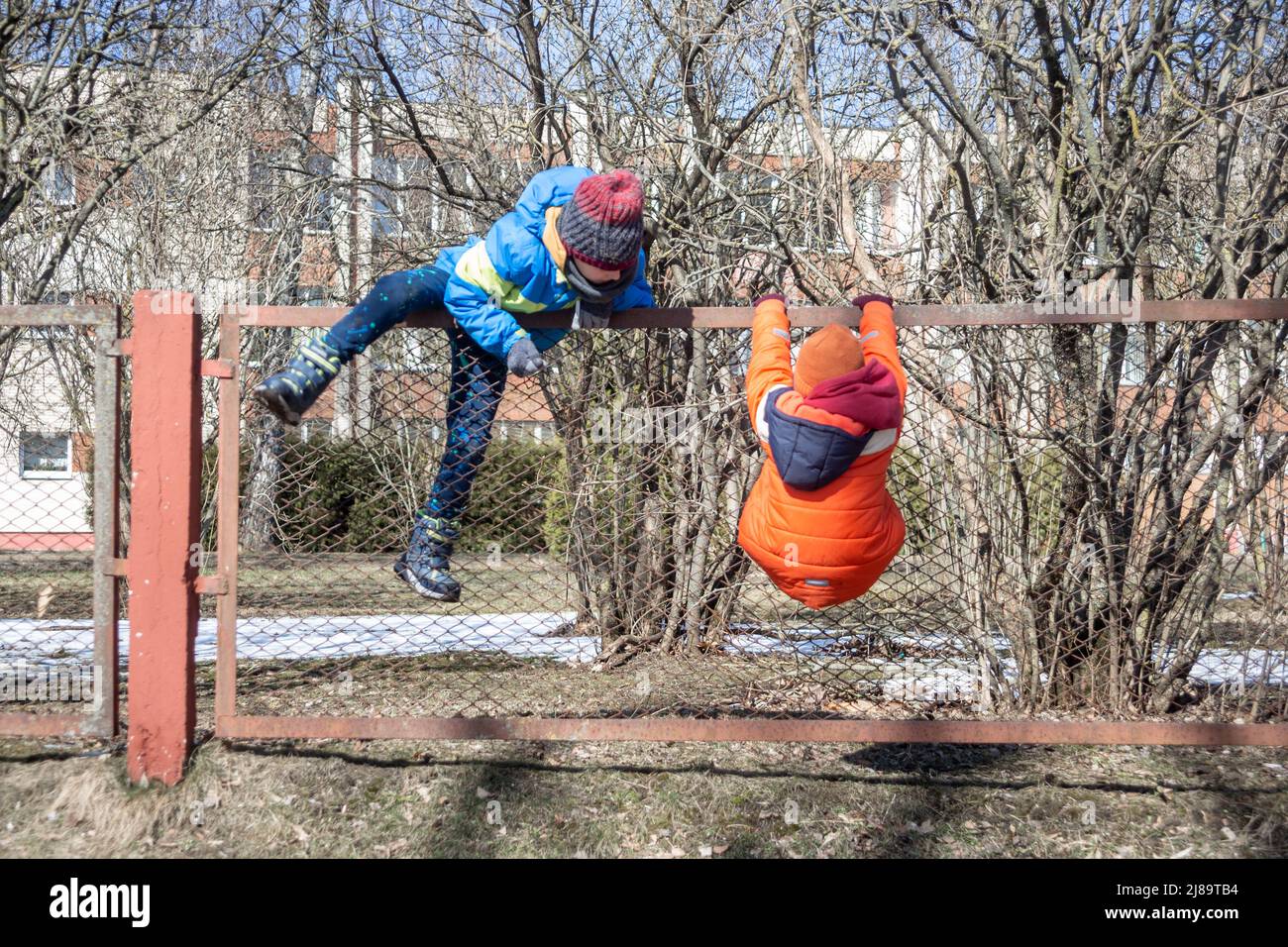 Children climb hi-res stock photography and images - Alamy