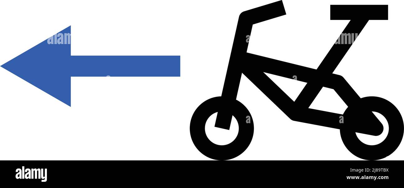 Moving bike icon and arrow. Editable vector Stock Vector Image & Art ...