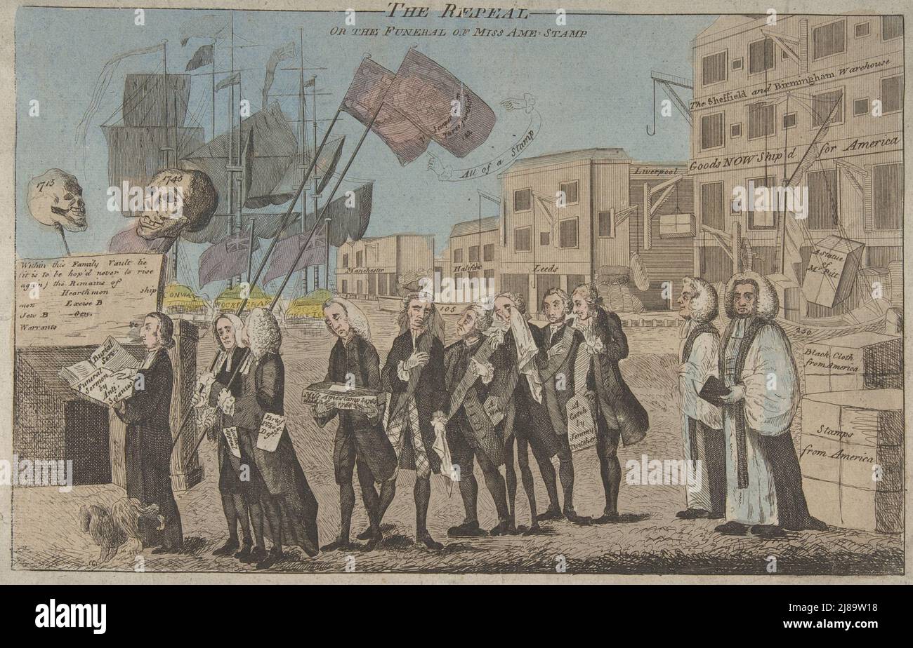 The Repeal, or the Funeral of Miss Ame-Stamp, 1766 Stock Photo - Alamy